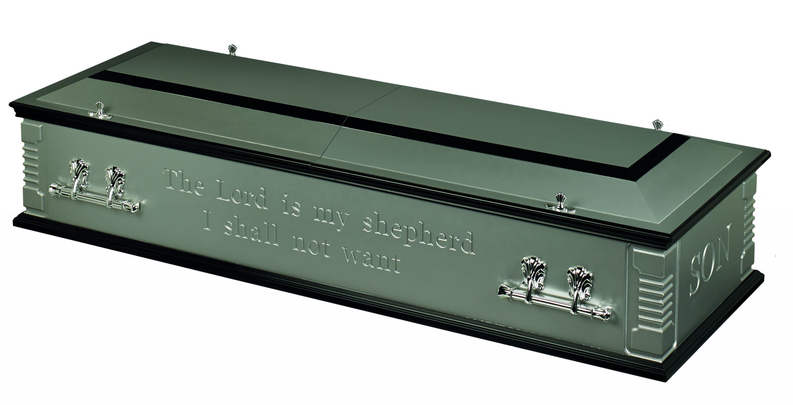 Casket split lid two tone silver black | GEODriscoll.co.uk